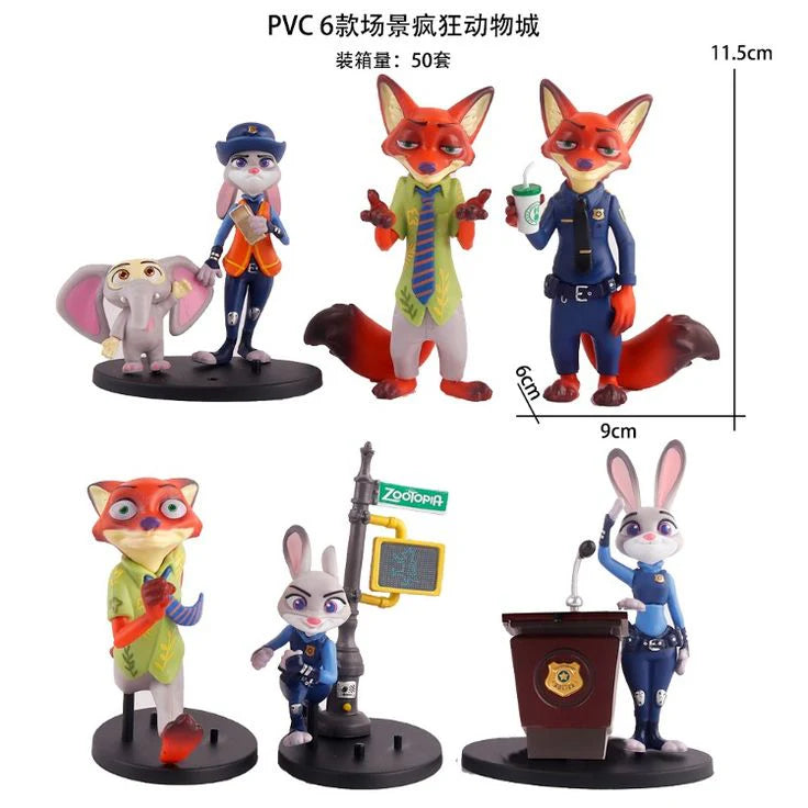 Buy Online Zootopia City Squad 6‑Piece Nick & Judy Style Figure Set ...